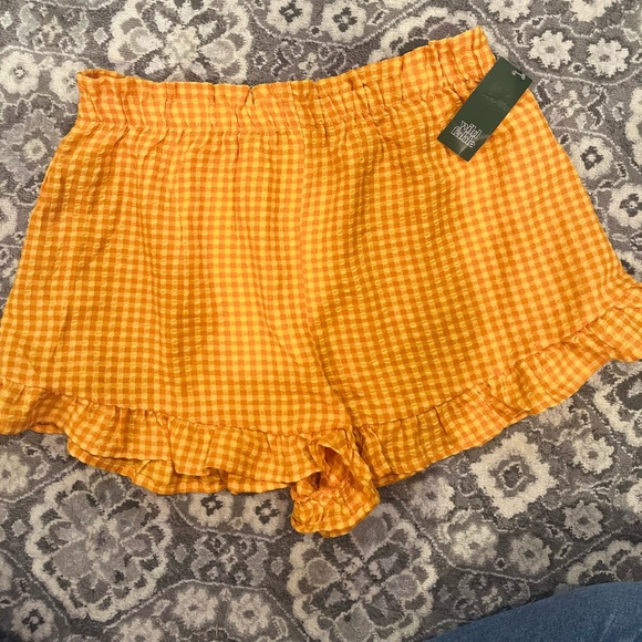 wild fable | Shorts | Wild Fable Orange Gingham Ruffle High Waist ...